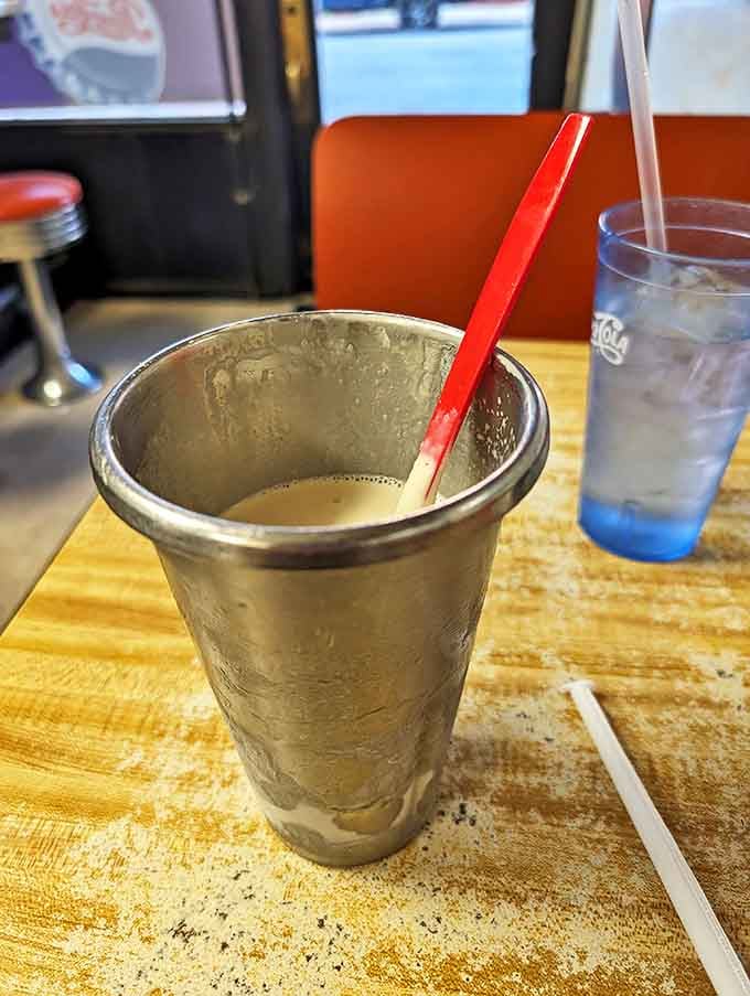 Milkshakes served in metal cups remind you that some traditions exist because they simply can't be improved upon.