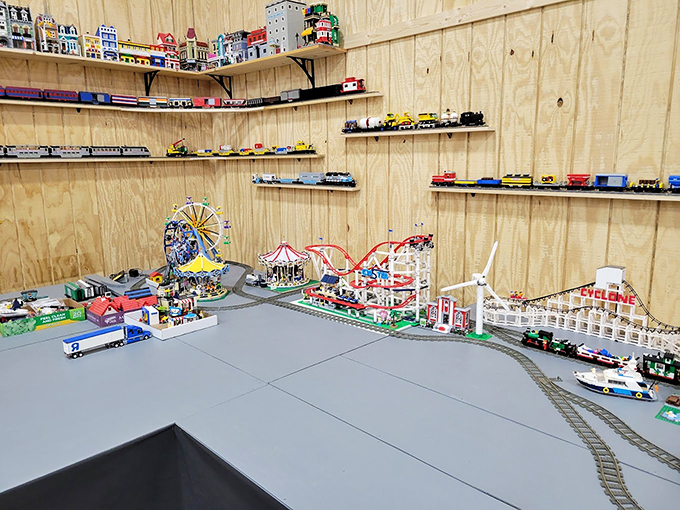 All aboard the tiny express! This intricate train set is a railroader's dream come true, complete with miniature landscapes and big imagination.