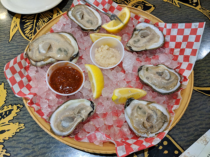 Ocean's jewels on ice! These fresh oysters are like kissing the sea, minus the salty aftertaste and sand in your shorts. 