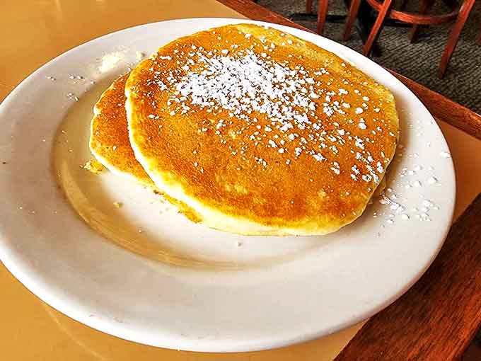 Pancakes: Golden-brown perfection with a dusting of powdered sugar &ndash; the kind of pancake that makes you question why you ever settled for cereal.