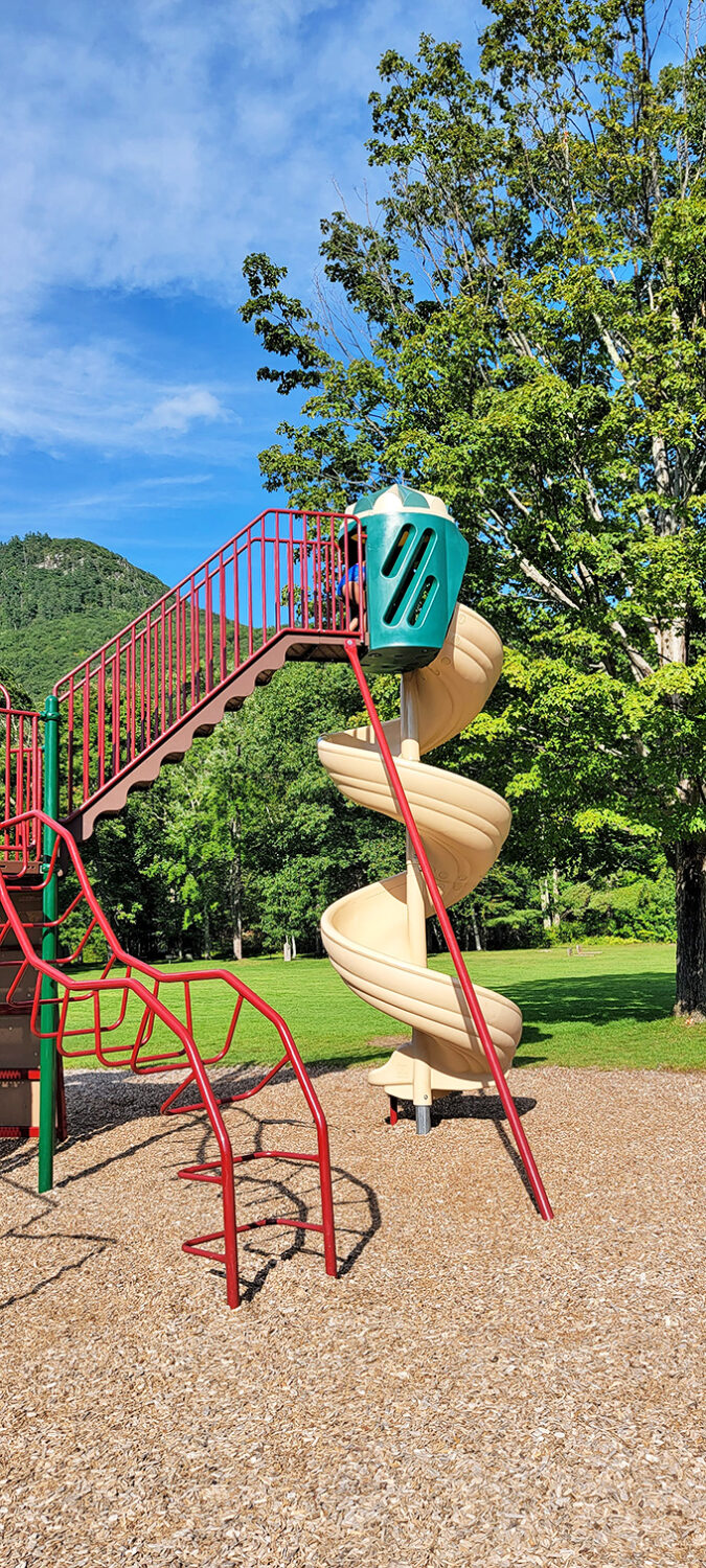 The playground offers traditional fun for little ones, though the real playground is the 69 acres of natural wonder surrounding it.