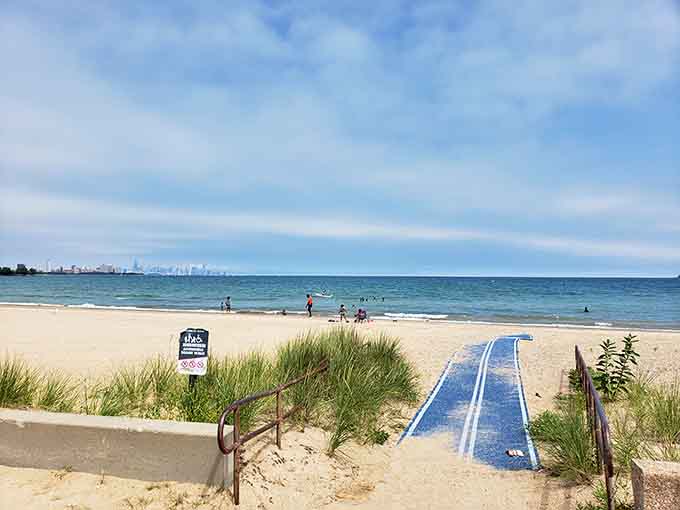Beach accessibility mats prove that good design means everyone gets to enjoy the sand, not just those who can navigate it easily.