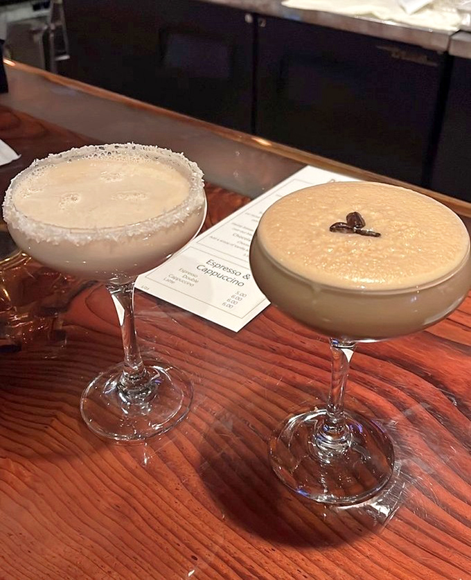 Cocktail hour elevated: salted caramel and espresso martinis that turn happy hour into an event worth dressing up for.