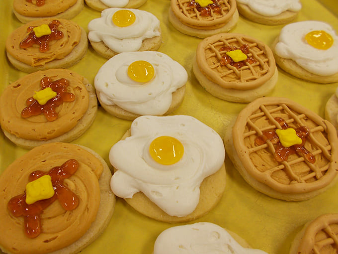 Breakfast cookies that blur the line between morning meal and dessert, featuring waffles and eggs that won't require any actual cooking.