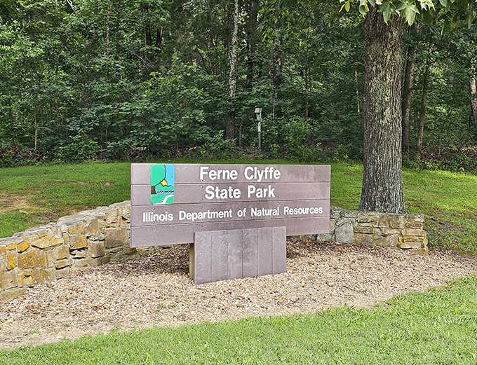 The official welcome mat to 2,430 acres of natural wonder. Behind this sign: waterfalls, cliffs, and enough fresh air to reboot your soul.