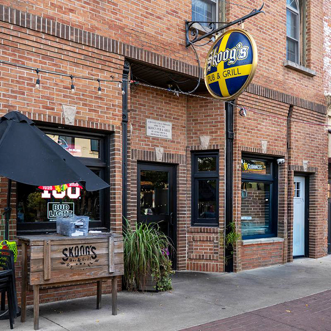 Swedish flavors: Skoog's Pub & Grill serves up hearty fare in a historic brick building, perfect for refueling after a day of outdoor adventures.