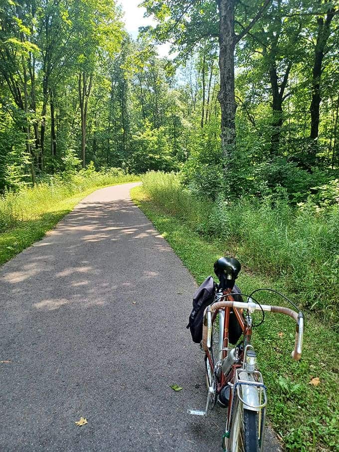 Biking the Swedish Immigrant Trail in fall means pedaling through tunnels of color that make every ride feel like an adventure.