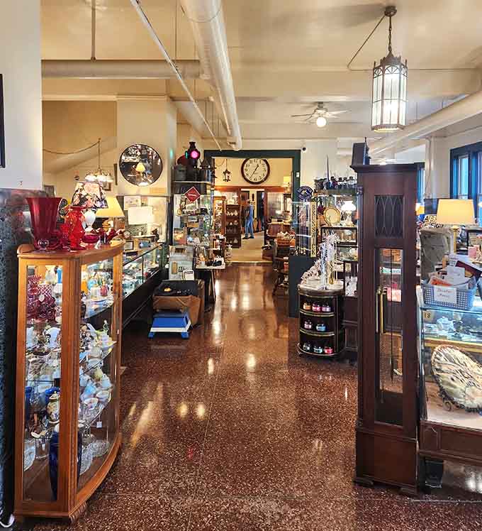 Display cases filled with delicate treasures that survived decades of use, proving that quality craftsmanship never goes out of style, just out of production.