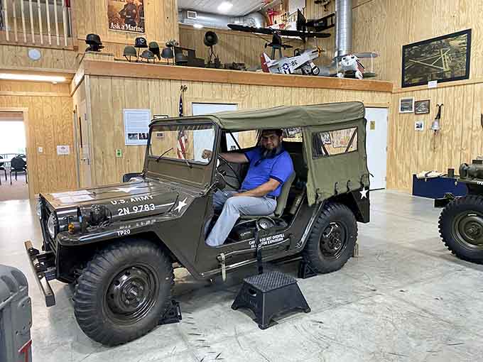 Sitting in an authentic military Jeep beats any virtual reality experience, especially when you consider where this vehicle might have actually been.