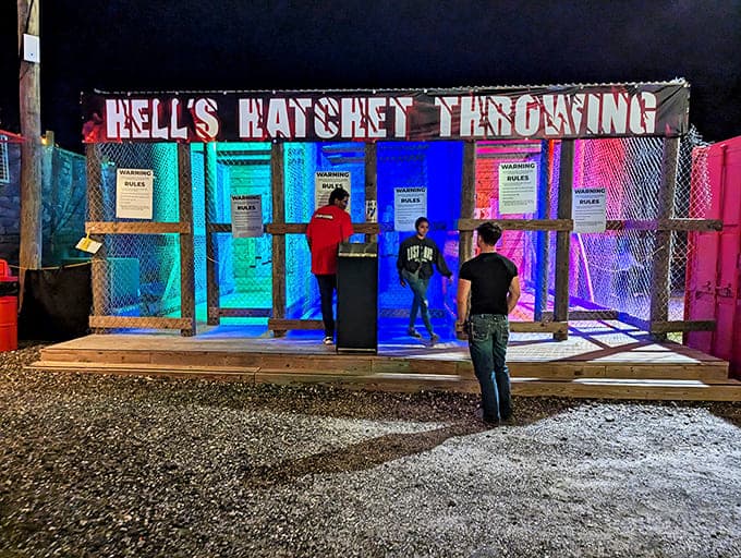 Hell's Hatchet Throwing gives visitors a chance to channel their fear into something productive &ndash; like impaling zombie targets.