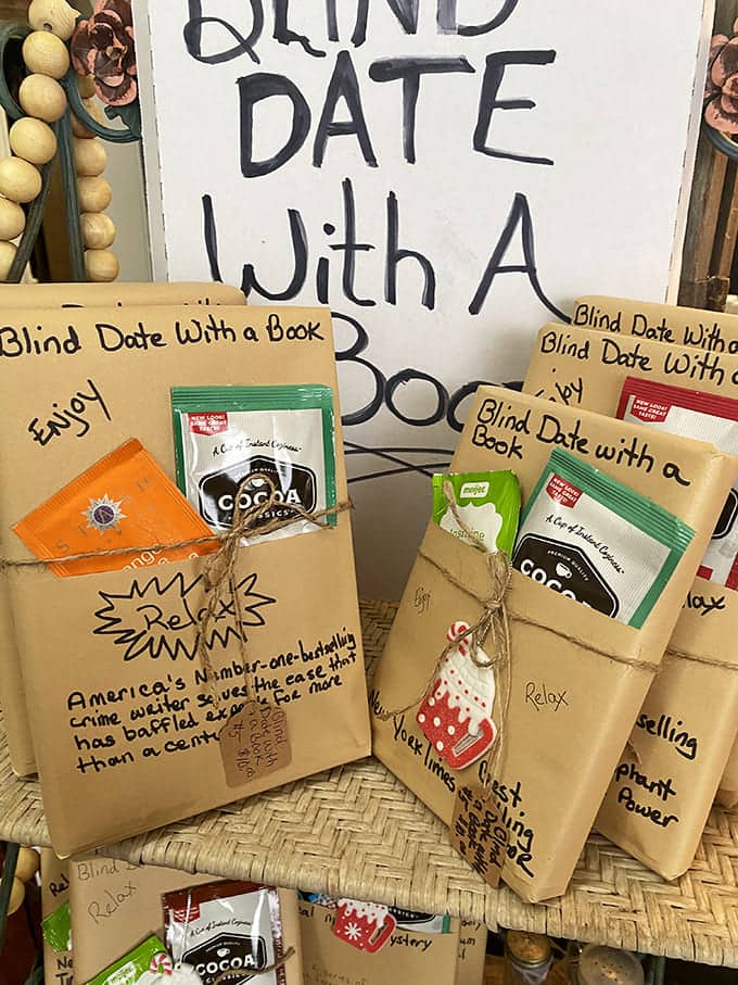 "Blind Date with a Book" offers literary adventure with a side of cocoa &ndash; wrapped books with tantalizing descriptions encouraging readers to try something unexpected.
