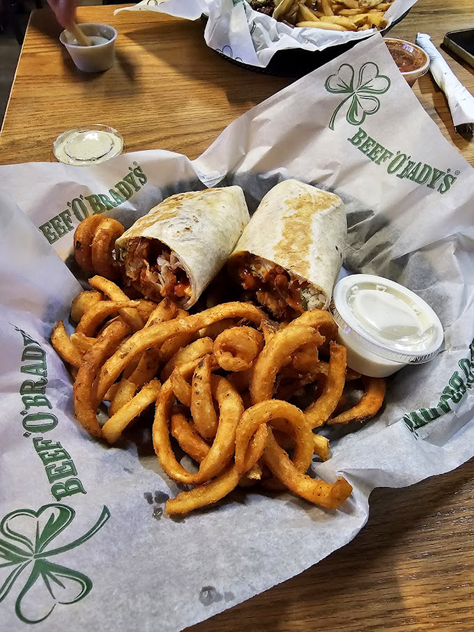 Wrapped perfection &ndash; this burrito brings together savory fillings, melty cheese, and those legendary curly fries for a meal that satisfies on every level.