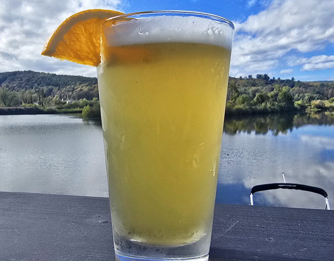 Sunshine in a glass! This refreshing beverage with its citrus garnish is the perfect companion to waterfront dining, especially when enjoyed with that spectacular view.