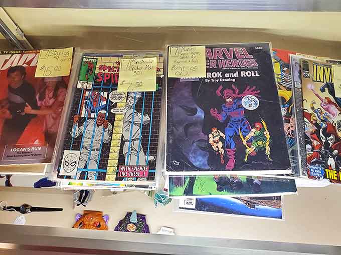 Comic books preserved in pristine condition, ready to transport you back to when superheroes cost a quarter.