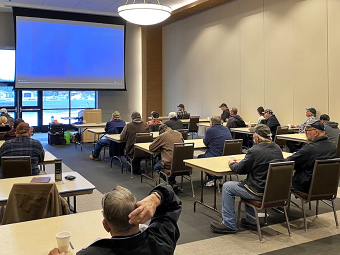 Where strategies are formed: The conference room hosts hockey talks today, bumper car battle plans tomorrow.