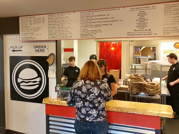 Where milkshake dreams come true! The ordering counter at Buddy's Famous, where life-changing frozen decisions are made daily.