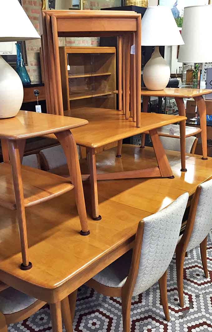 Blonde wood furniture from the mid-century era demonstrates how Scandinavian design principles created pieces that feel timeless even decades later.