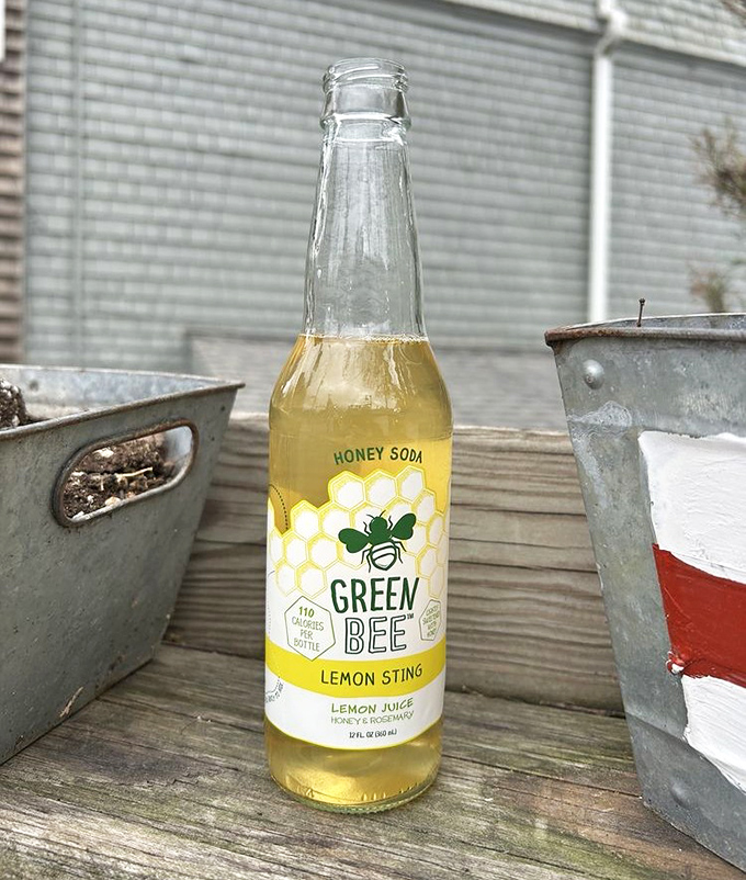 Green Bee's Lemon Sting soda, a refreshing local companion to cut through the richness of all that magnificent seafood.
