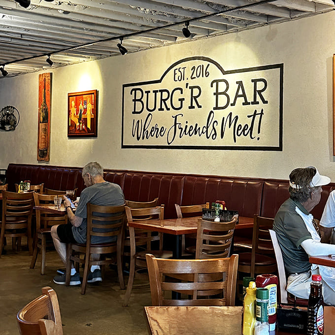 The classic diner interior feels like stepping into a time capsule where good food and conversation reign supreme.