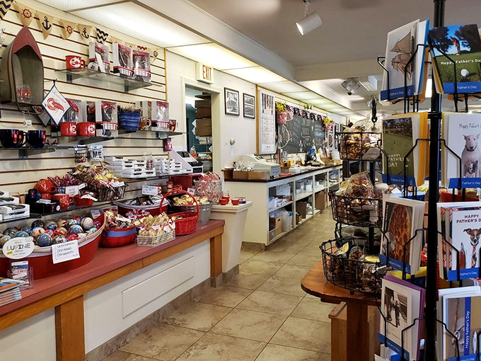 Another angle reveals the shop's charming interior, where vintage displays and modern treats create a timeless chocolate wonderland.
