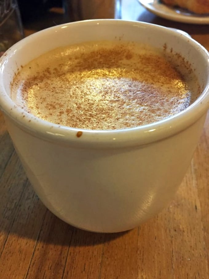 A steaming mug of locally-roasted coffee &ndash; the perfect companion to Forage's legendary bagels and essential fuel for Maine mornings.