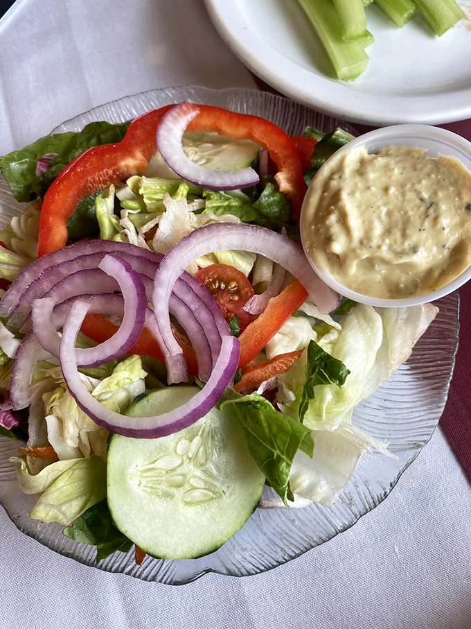 Even Bernie's salad proves that simple ingredients, properly prepared and dressed, need no elaborate presentation to satisfy completely.