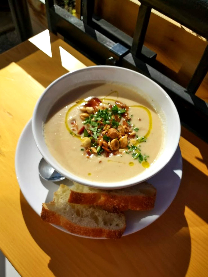 A bowl of comfort that's anything but vanilla. This soup is like a warm hug from the inside, complete with crunchy crouton companions.