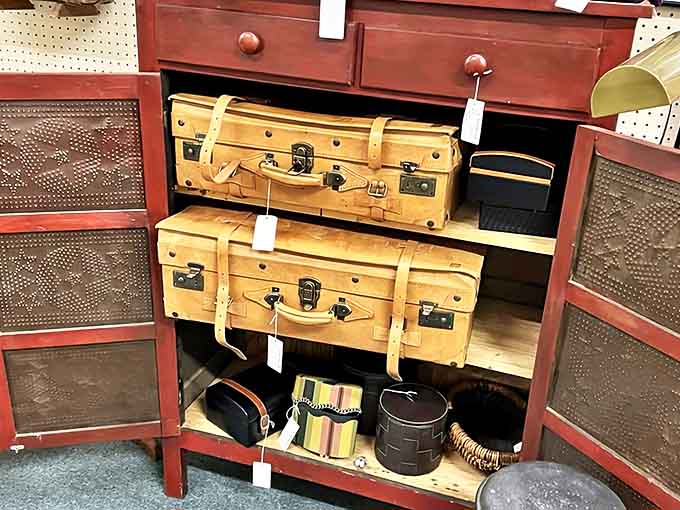 Vintage luggage that traveled in style when flying meant dressing up, these suitcases now make fantastic storage or conversation pieces with actual character.