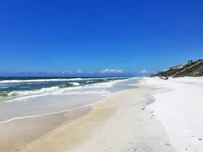 White sand: So pure it actually squeaks beneath your feet, nature's own satisfaction guarantee that you've found beach perfection.