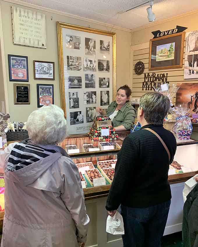 Friendly staff share their chocolate expertise with customers, creating the warm, personal experience that keeps people coming back for generations.