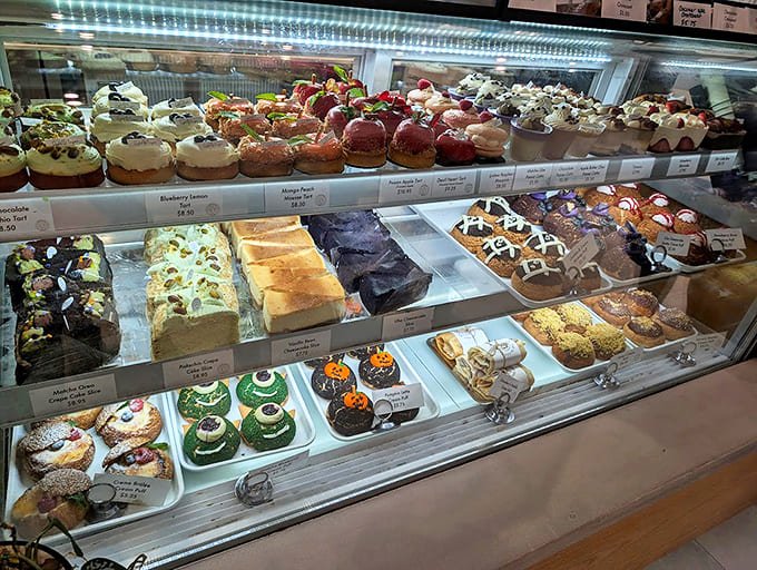 Sweet temptations beckon from behind glass &ndash; cookies, scones, and muffins playing supporting roles to the bagel stars.