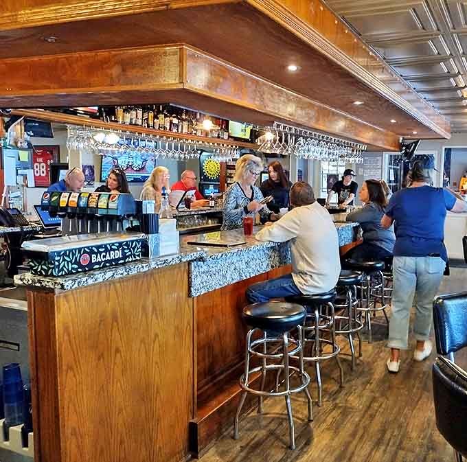 Where polished wood meets modern lighting, creating that perfect balance of "we've updated things" while respecting traditions that matter.