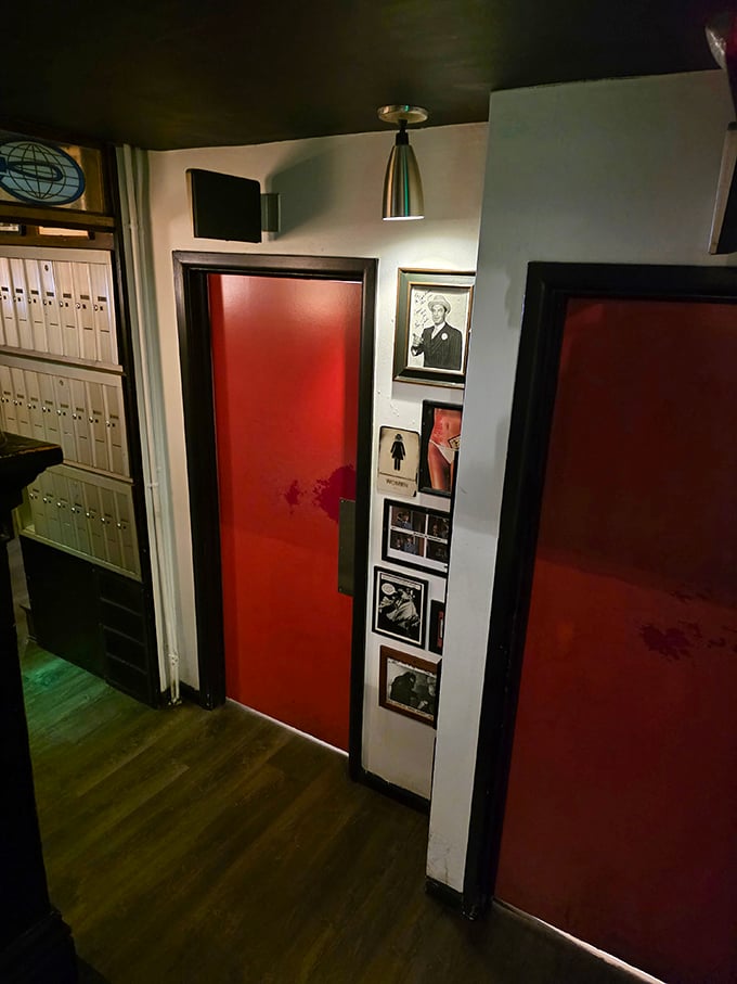 Red doors lead to mysterious places &ndash; some to restrooms, others to secret passages only true agents discover.