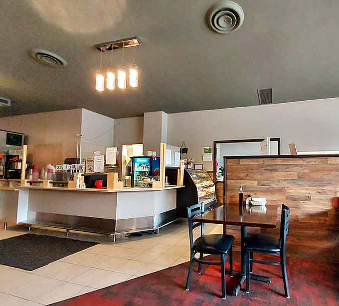 The counter area showcases pastries and treats, tempting you to return for round two on another day.
