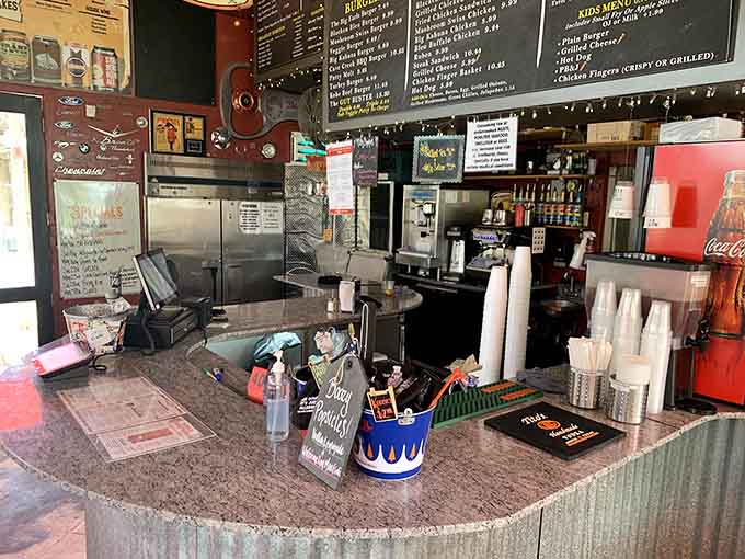 The order counter is where dreams are placed and delicious realities are created by the friendly staff.