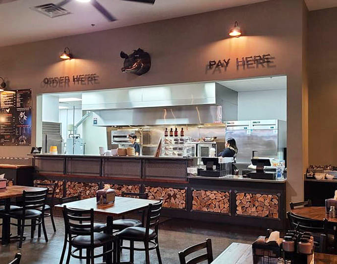 Order here, pay here, and prepare yourself for what's coming, because that service counter is the gateway to smoked meat paradise and side dish heaven.
