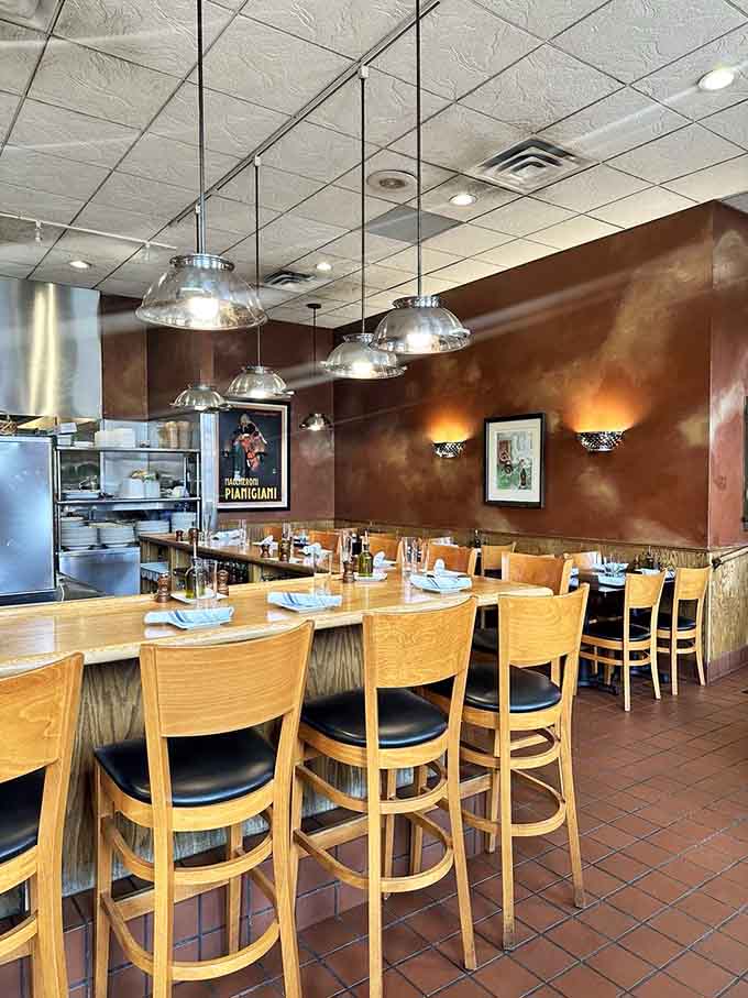 The dining area balances intimacy with energy, letting you enjoy your meal while feeling part of something larger happening around you.