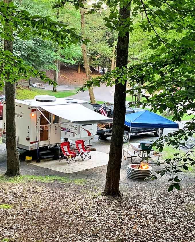 Home sweet temporary home, where s'mores are currency and stargazing replaces Netflix as the evening's entertainment.