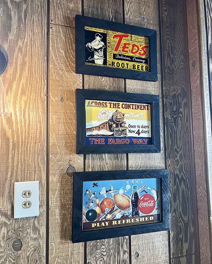 Vintage signs like these aren't just decoration, they're conversation starters that connect diners to a simpler, more nostalgic time.