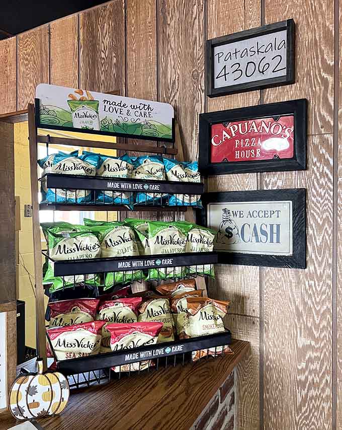 Even the chip selection gets the local treatment here, because Capuano's wants to make sure you're covered for snacks later too.