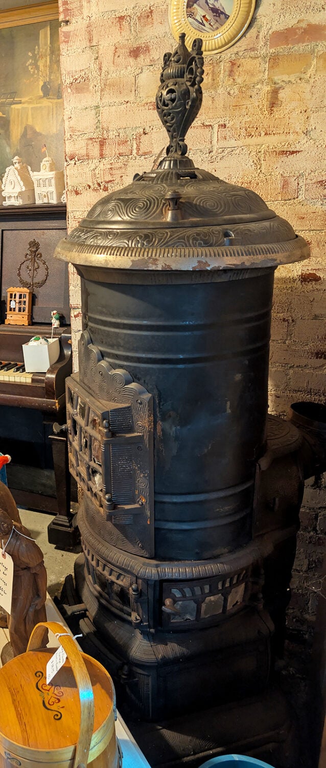This magnificent vintage stove stands as a testament to craftsmanship from an era when appliances were built to outlast their owners..