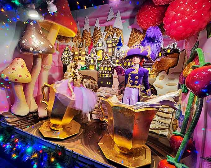 Alice in Wonderland meets The Nutcracker in this fantastical display that makes you wonder what they're putting in the eggnog.