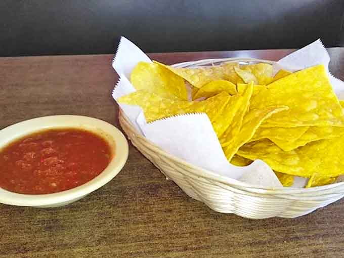 Chips: Golden triangles of happiness waiting to dive into fresh salsa. The perfect opening act to the main event.