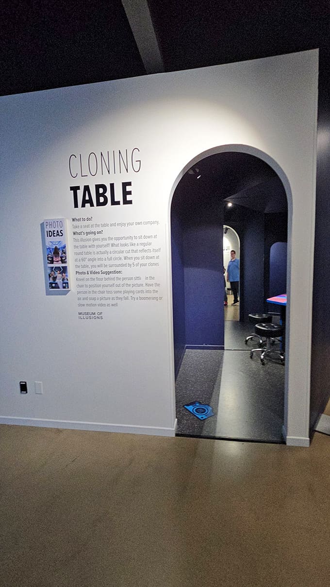 Ever wanted to multiply yourself? This clever installation creates the illusion of infinite copies through strategically placed mirrors.