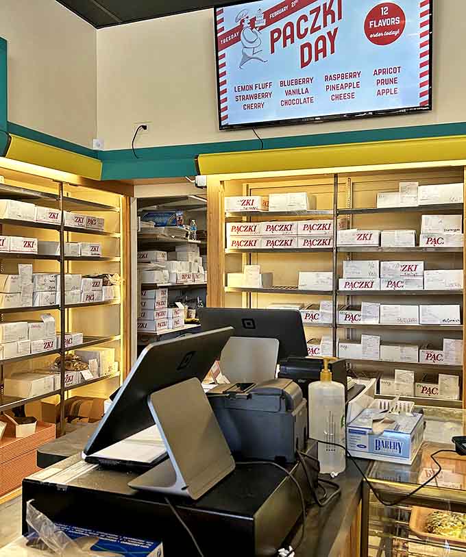 Paczki Day preparations are serious business at Wolf's, where twelve different fillings await their doughy vessels before the pre-Lenten rush.