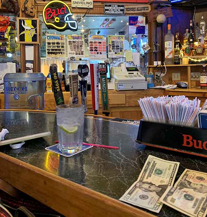 The bar area welcomes you with an impressive selection and the kind of friendly service that makes everyone feel like a regular.