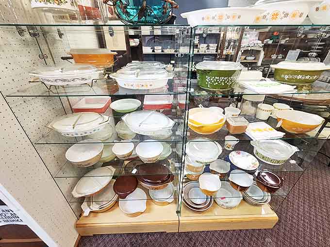 Vintage dishware in patterns that haven't been manufactured since your parents were young, ready to make even leftovers look elegant.