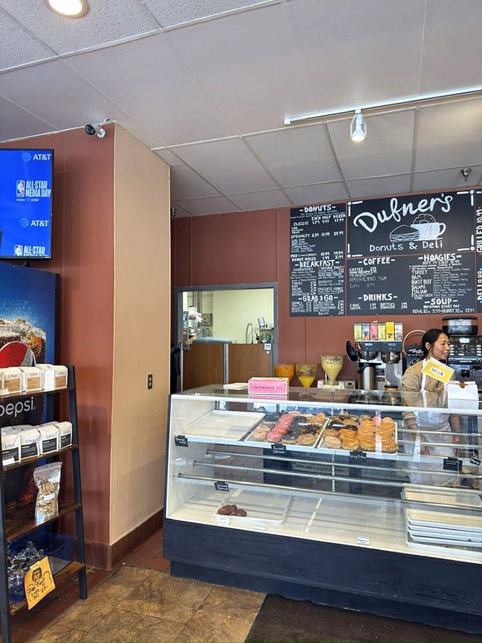 The efficient service counter keeps things moving smoothly while maintaining that friendly, neighborhood deli atmosphere everyone loves.