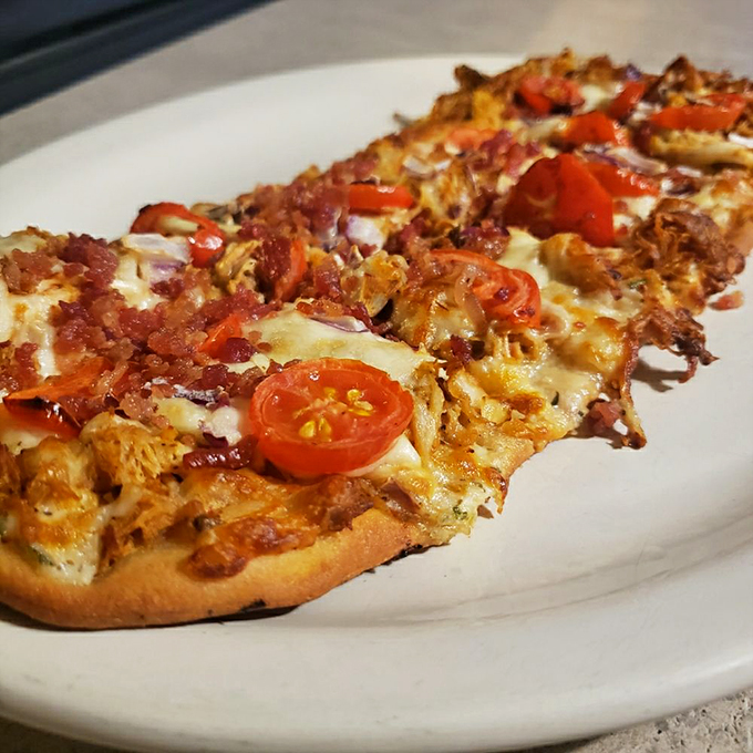 BBQ reinvented! This flatbread proves that barbecue can play well with others, creating a crispy, cheesy, meaty masterpiece.