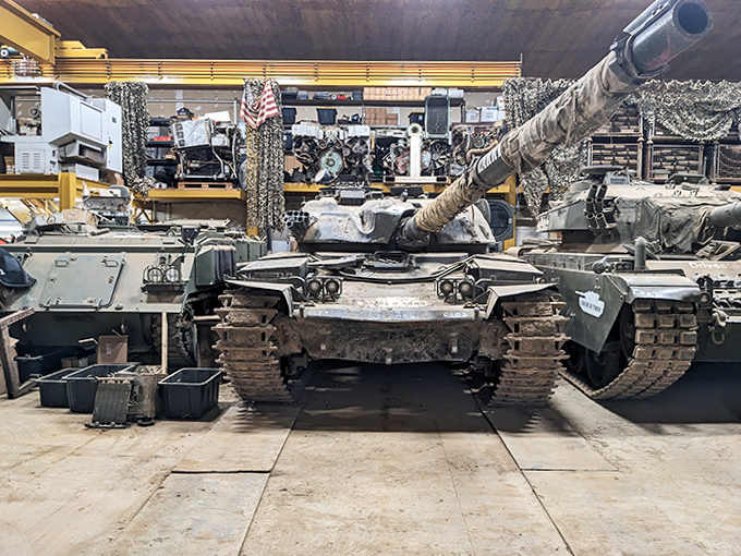 Mechanical museum: The facility's impressive collection showcases various tank models, each with its own unique capabilities and history.